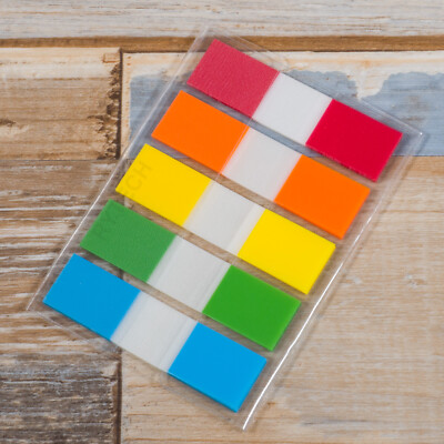 Initiative Sticky Index Tabs 45 x 12mm Colour Page Marker Filing ...