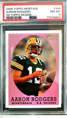 2005 Topps Heritage #344 Aaron Rodgers Rookie '58 Design PSA 8 - Nice ...