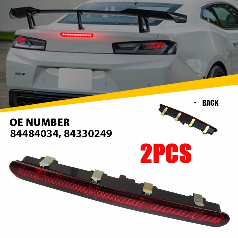 LED 3RD Third Brake Light Red Lens 2X Fits 2016-2024 Chevy Camaro Coupe ...