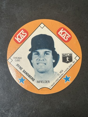 1985 KAS Potato Chips Snack Time Disc Ryan Sandberg Chicago Cubs Nm- Mt ...