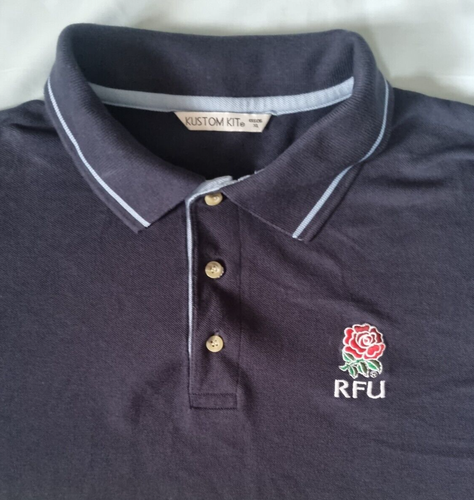XL Blue POLO shirt English rose with RFU embroidered | eBay UK