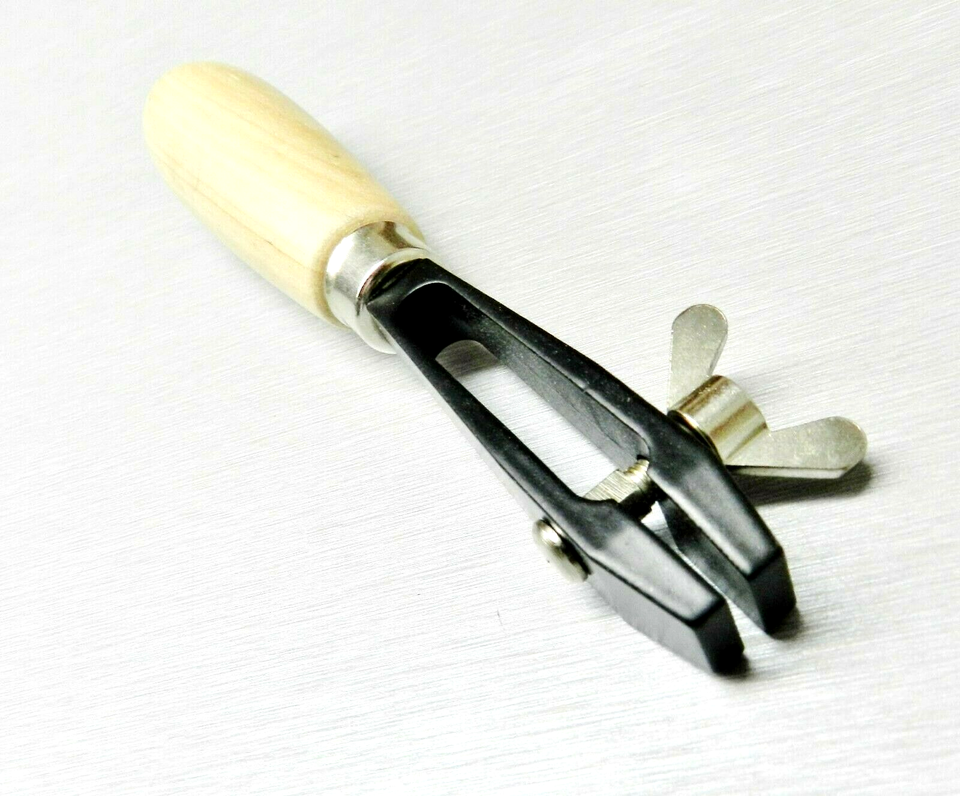 Hand Vise Holder Pin Vise Smooth Jaw Wood Handle Hard Steel Spring Back ...