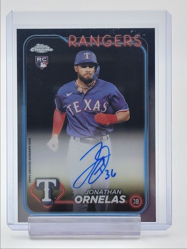 JONATHAN ORNELAS 2024 TOPPS CHROME ROOKIE AUTOGRAPH RANGERS RC AUTO ...