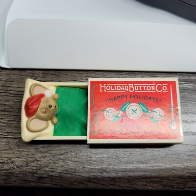 VTG Hallmark 1984 Holiday Button Co. Slumbermouse Christmas Holiday ...