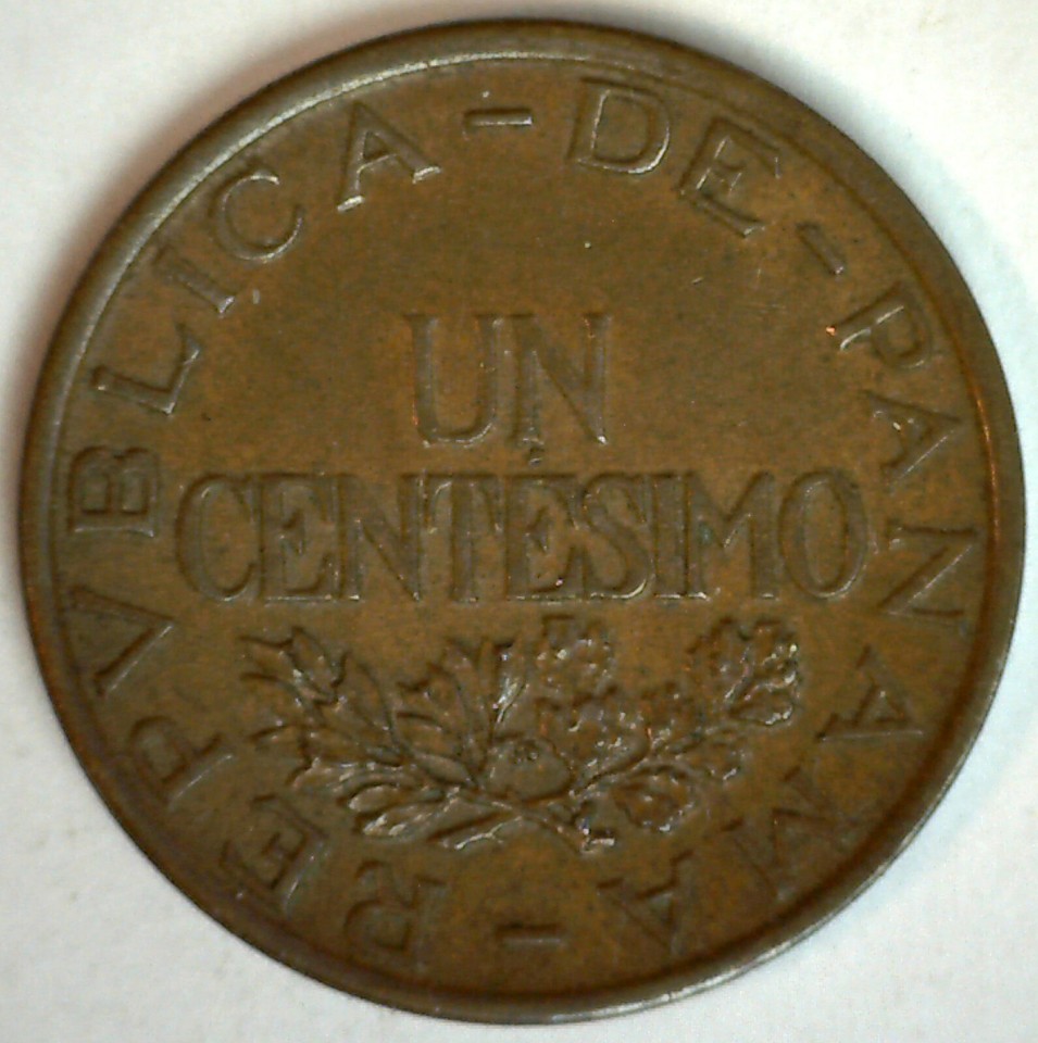 1935 Panama Bronze Centesimo Coin Extra Fine Circulated Uracca Bust ...