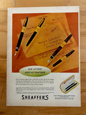 1942 Vintage Print Ad Sheaffer's Pen Company WW2 10-1/2"x14" | eBay
