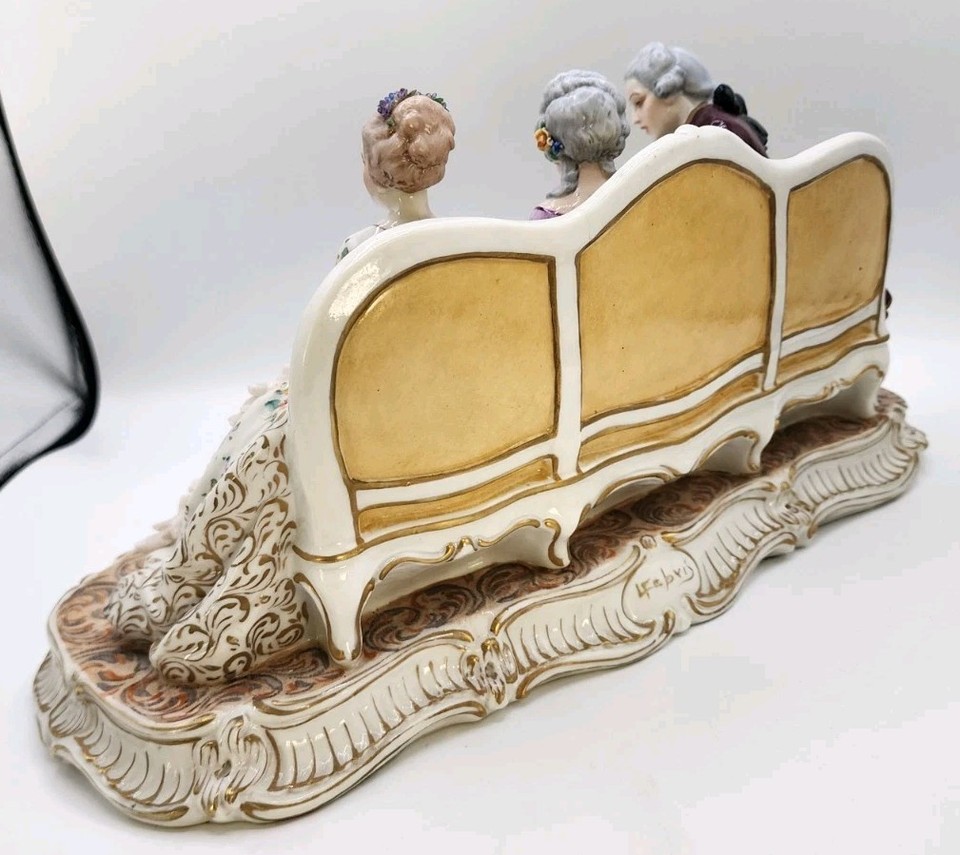 RARE Signed Lg. Luigi Fabris Lt. Ed. 57/250 Lace Figurine "The Aunt" 15 ...