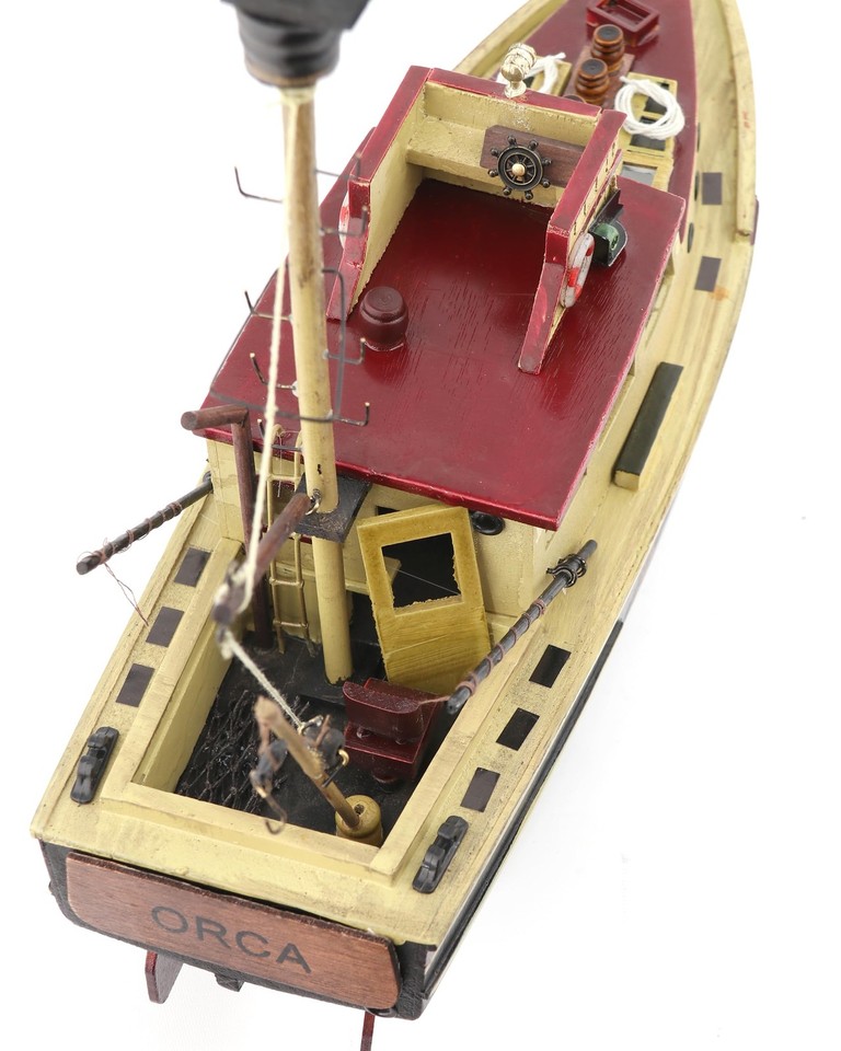 Jaws Orca Wooden Ship Model Shark Fishing Boat Pre-Assembled Antique ...