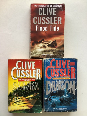 Clive Cussler Book Bundle: Flood Tide, Sahara, Dragon (Paperbacks ...