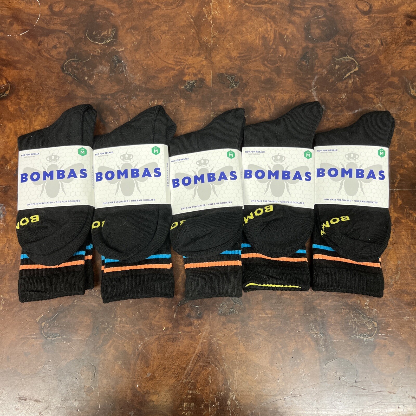 5 Pairs of BOMBAS Crew Socks Medium Men's US Shoe Size 6-9 Lot ...