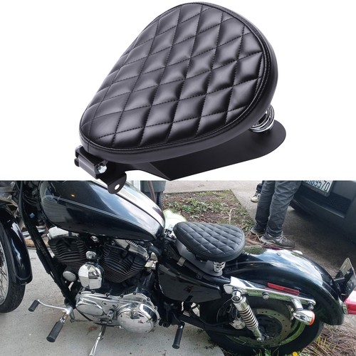 Motorcycle 3'' Spring Solo Seat Saddle W/ Base Plate For Harley Bobber ...