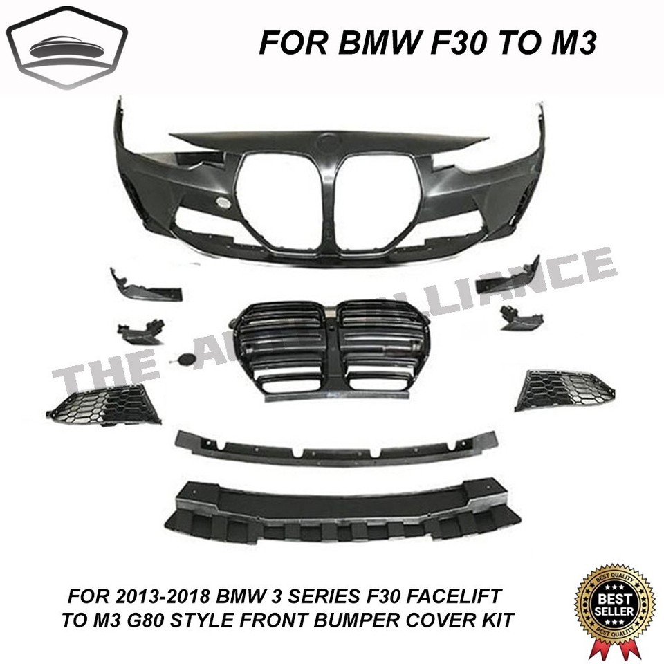 Fit 2013-2018 BMW 3 Series F30 Facelift M3 G80 Style Front Bumper ...