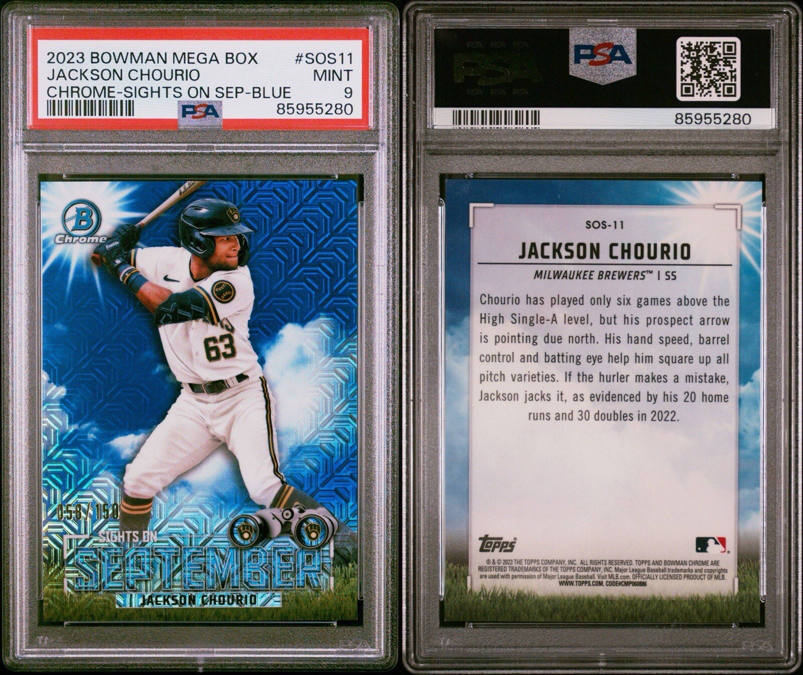 2023 Bowman Chrome Mega Box Blue Jackson Chourio Sights on Sept /150 ...