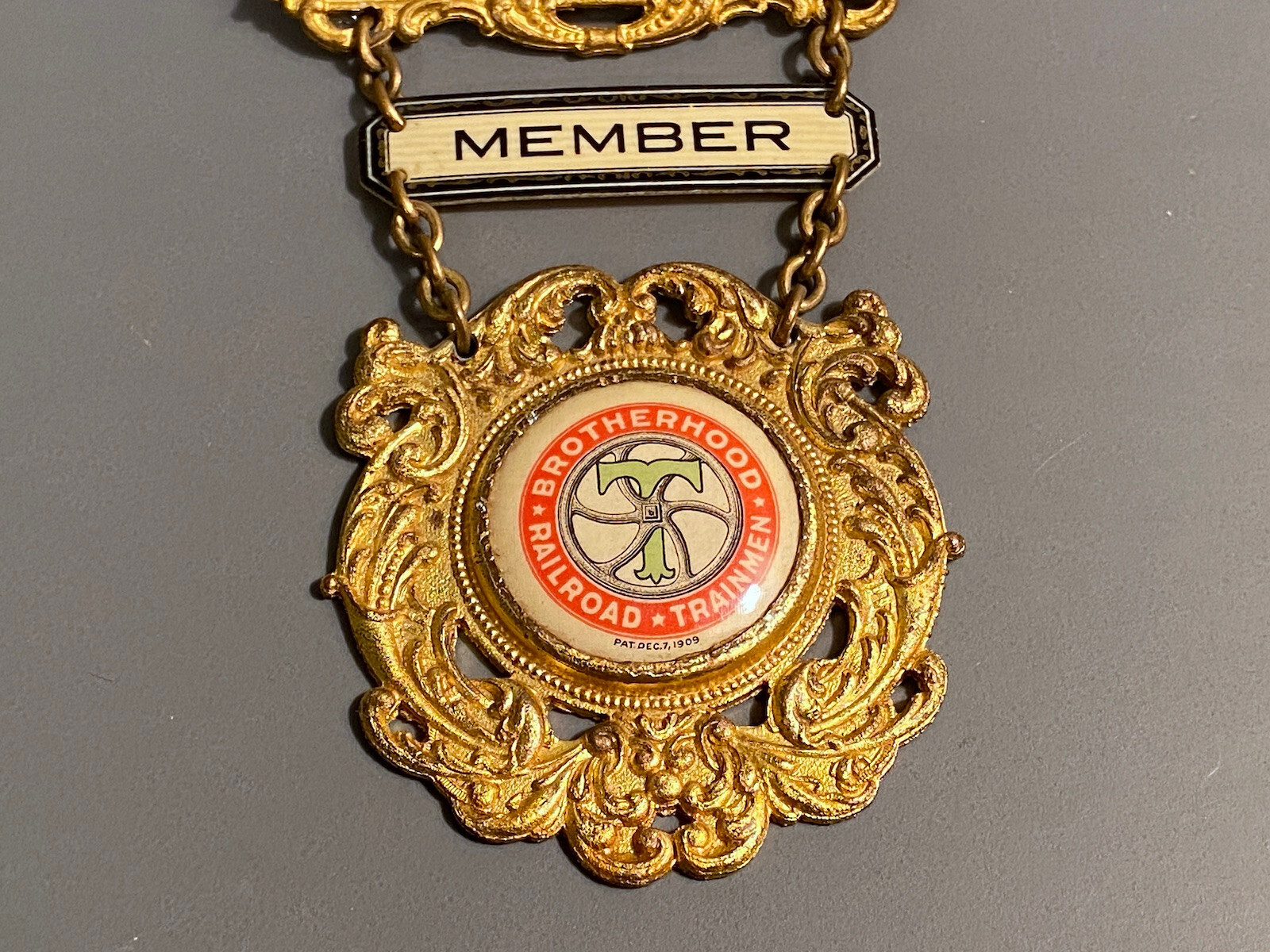 Antique ca 1910s Brotherhood of Railroad Trainmen Member Badge Medal ...