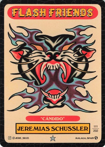 Jeremias Schussler Candido Tattoo Crocodile Jacksons Flash Friends Card ...
