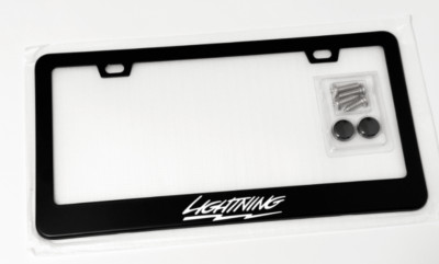 Lightning Truck Premium Black Metal License Plate Frame W/ Screws and ...