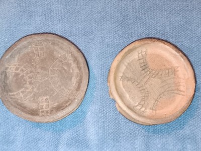 Surma Tribe Clay Ear Plates (from Ethiopia) (circumference about 4 1/2 ...