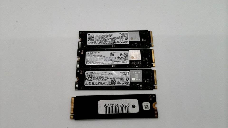 Lot of 4 Micron 512GB 2210 NVMe PCIe Gen3 x4 SSD - MTFDHBA512QFD | eBay