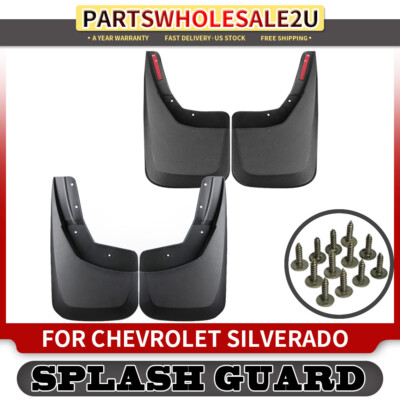 Splash Guards Mud Flap RH&LH Molded 4pcs for Chevy Silverado 1500 2500 ...