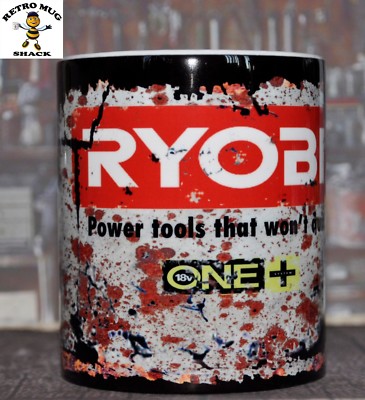 Retro Ryobi One Plus Power Tools Oil Can Mug Mechanic Tea Coffee Mug ...