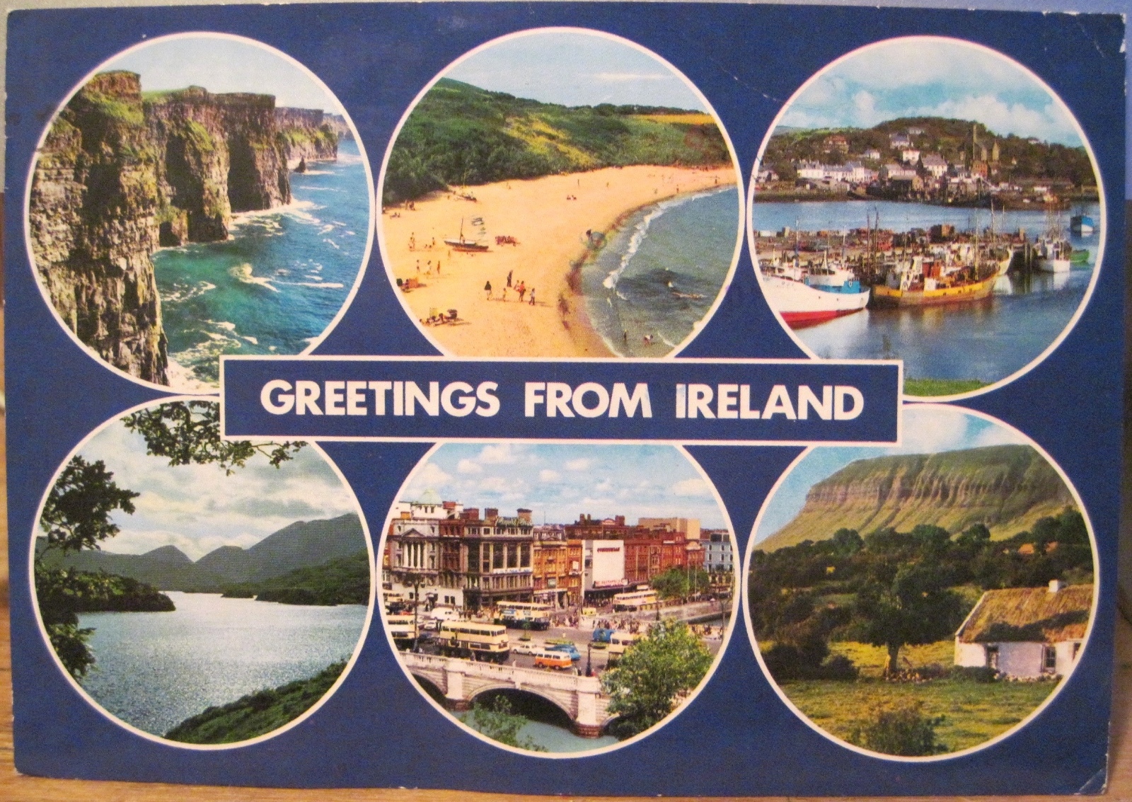 Irish Postcard GREETINGS FROM IRELAND Multiview Circular John Hinde 2/ ...
