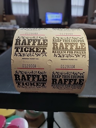 Marquee Style Raffle Tickets Roll of 1000 Double Stub Split the Pot ...