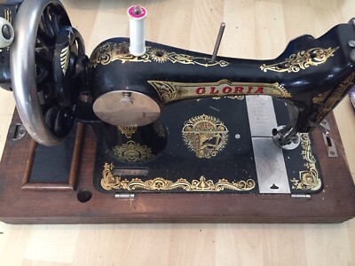 Vintage Hengstenberg Gloria Hand Crank Sewing Machine, Lid No Handle | eBay