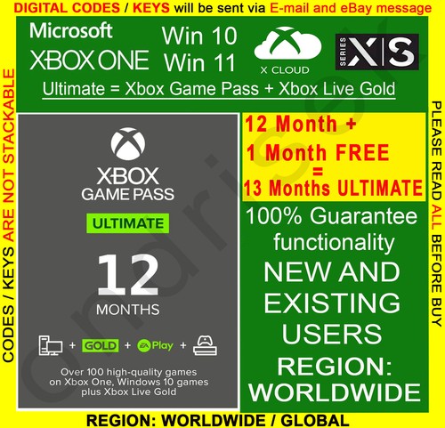 Xbox Game Pass Ultimate 12 Months Subscription / Digital CODE - KEY ...