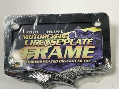 Pilot WL-114C Motorcycle License Plate Frame, Chrome Eagle 4" X 7" | eBay
