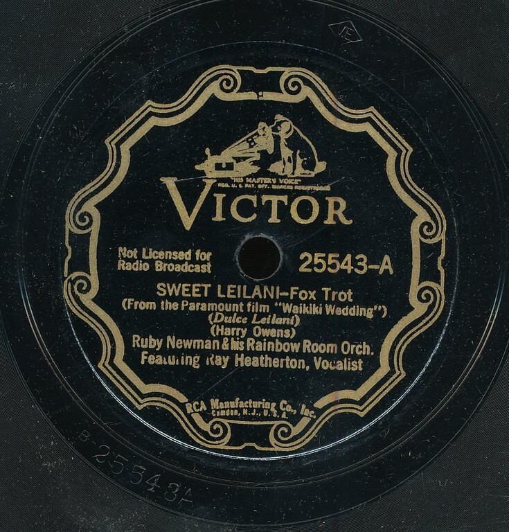 78tk-dance-VICTOR 25543-Ruby Newman-(Sweet Leilani/Swing High Swing Low ...