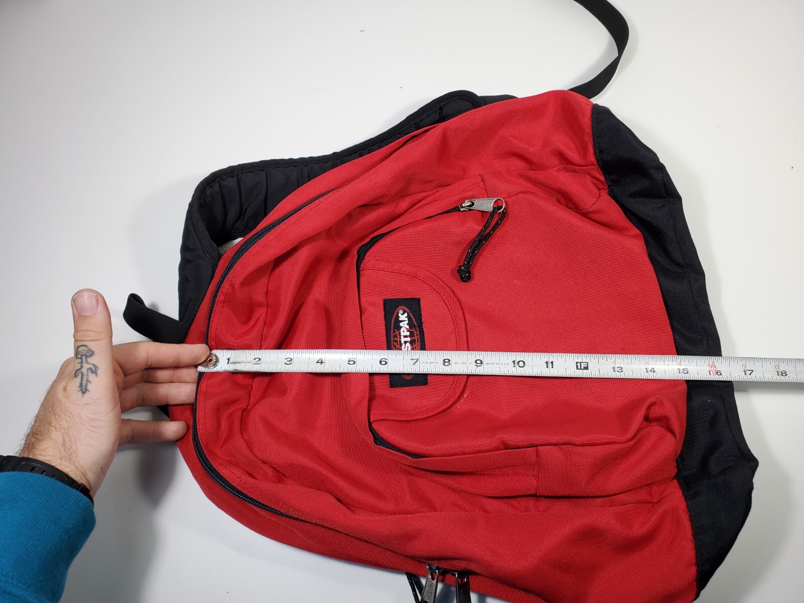 Vintage Eastpak Red Nylon Backpack Student Multipocket - Gem