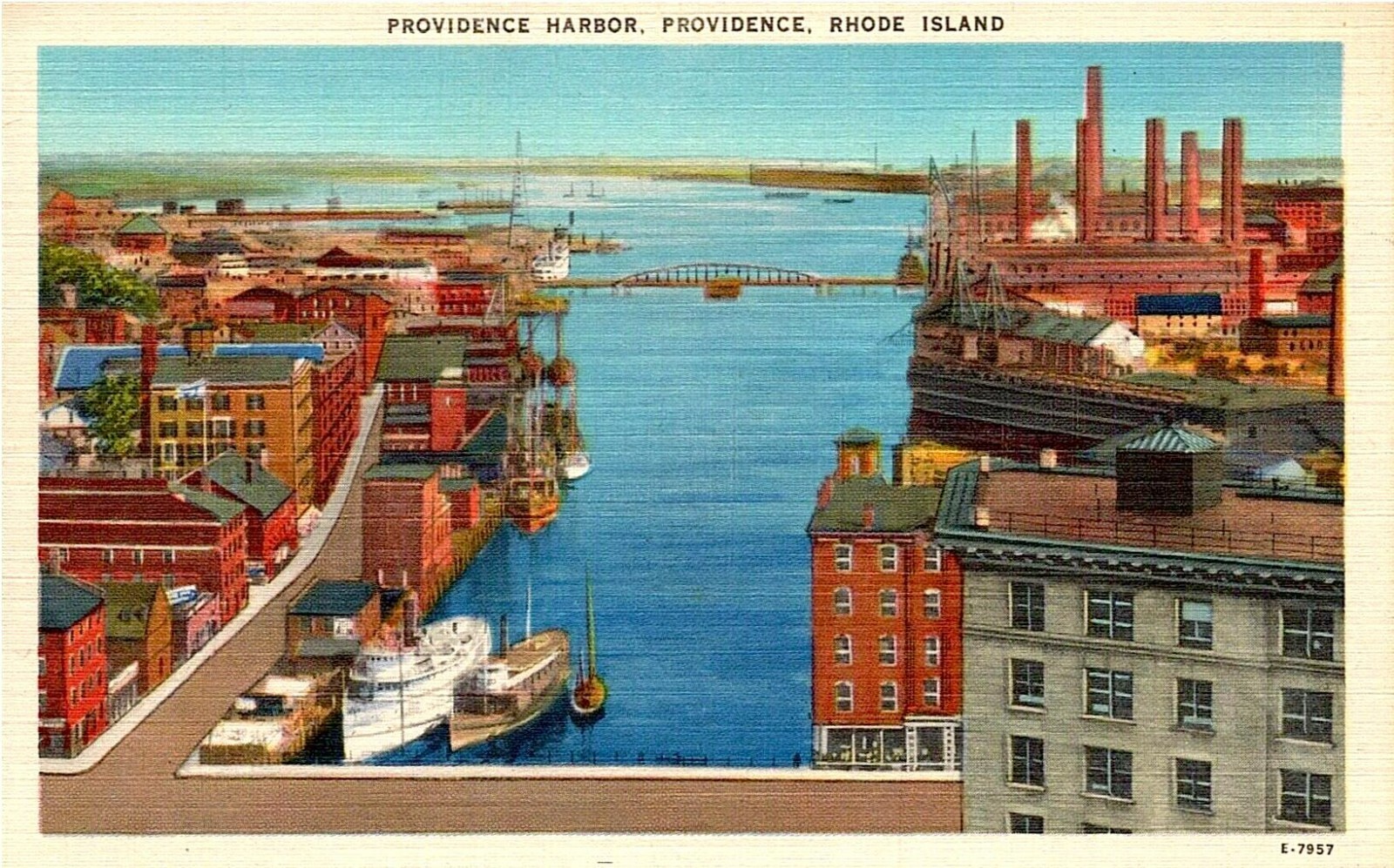 POSTCARD - Providence Harbor, Providence, Rhode Island. American Post ...