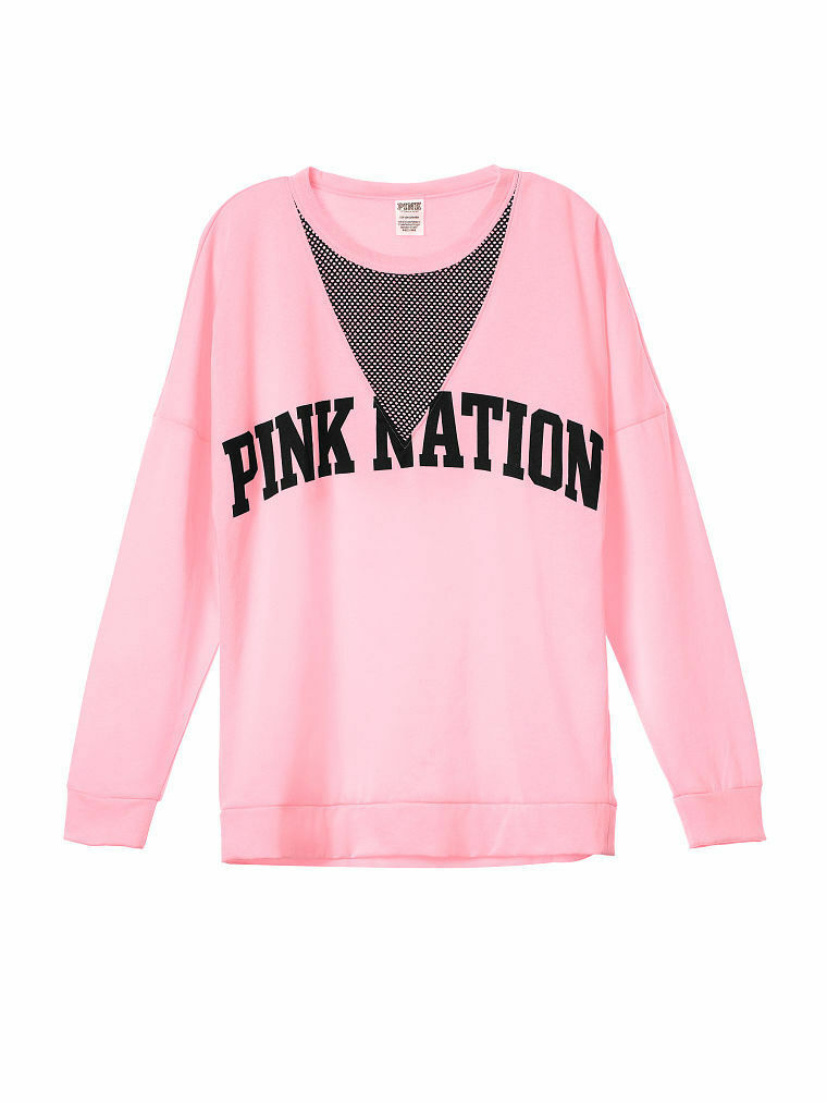 Victoria's Secret PINK NATION Campus Mesh Sweatshirt Limited Edition ...