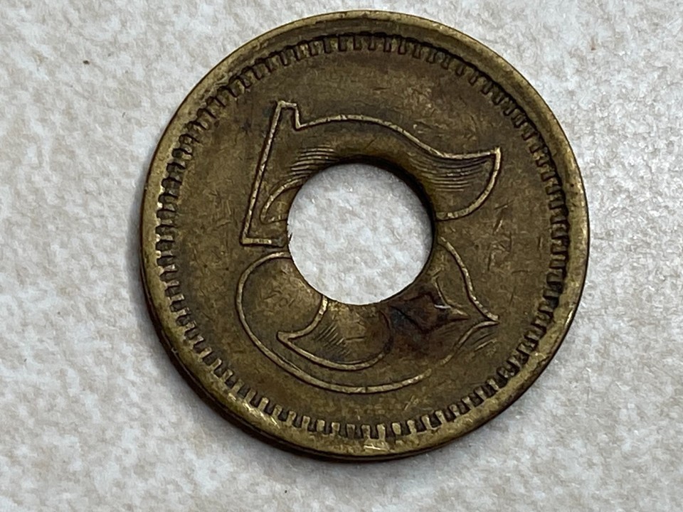F / 5 with center hole. Chas Fey Slot Machine San Francisco Token | eBay