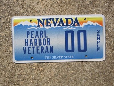 2012 Nevada Pearl Harbor Survivor Veteran SAMPLE License Plate 00 | eBay