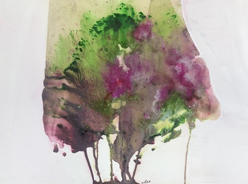 Abstract Mixed Media Ink Watercolor Painting on 11 X 15” Paper ...