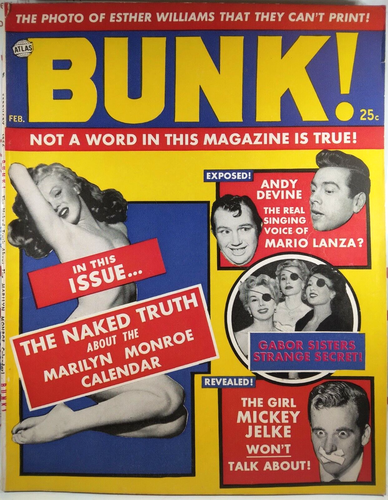 💥 BUNK MAGAZINE #1 VF ATLAS 1956 MARVEL COMICS MARILYN MONROE Marlon ...
