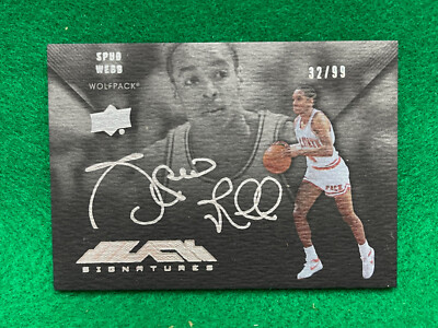 Spud Webb 2012-13 Upper Deck Exquisite BLACK SIGNATURES Auto #/99 NC ...