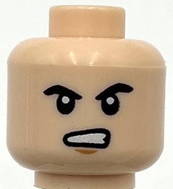 Lego New Light Nougat Minifigure Head with Worried Look Chin Dimple | eBay