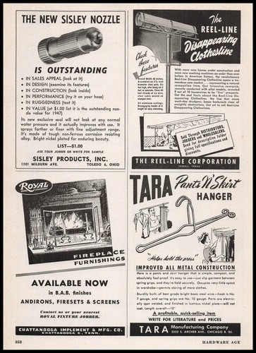 1946 Tara Mfg. Company Chicago All Metal Pants N' Skirt Hangers Vintage ...