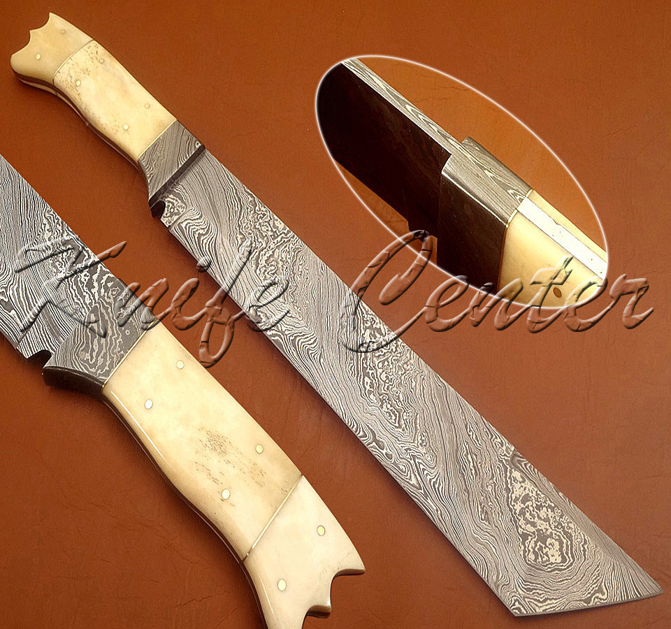 BEAUTIFUL CUSTOM HAND MADE DAMASCUS STEEL TANTO BOWIE | HUNTING SWORD ...