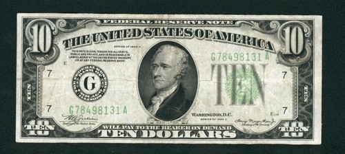 $10 1934 Federal Reserve Note ** PAPER CURRENCY AUCTIONS COMBINED ...
