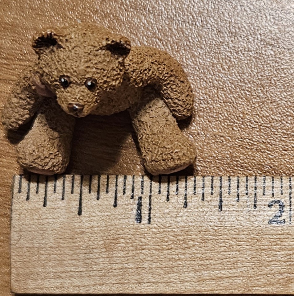 Miniature Figurine Signed Debby Rubis Painted Teddy Bear Vintage 1987 ...