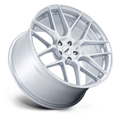 17x8 TSW TW002 Lasarthe Gloss Silver Machined Wheel 5x112 (35mm ...