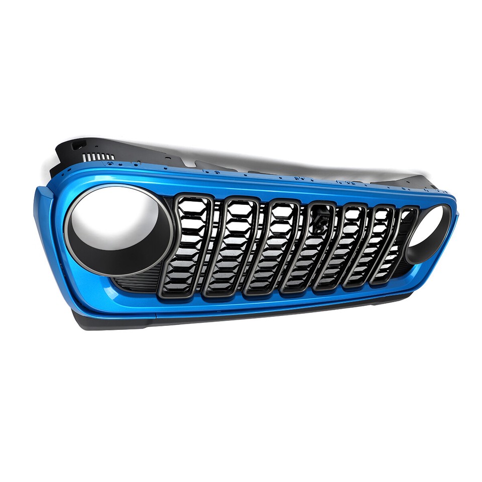 For 2018-2024 Jeep Wrangler JL / Gladiator JT Hydro Blue Pearl Grille Black Mesh | eBay