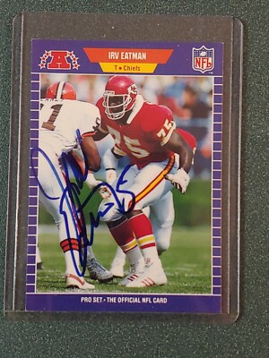 1989 Pro Set Irv Eatman Autographed Card - Chiefs - COA - Pose 1 | eBay