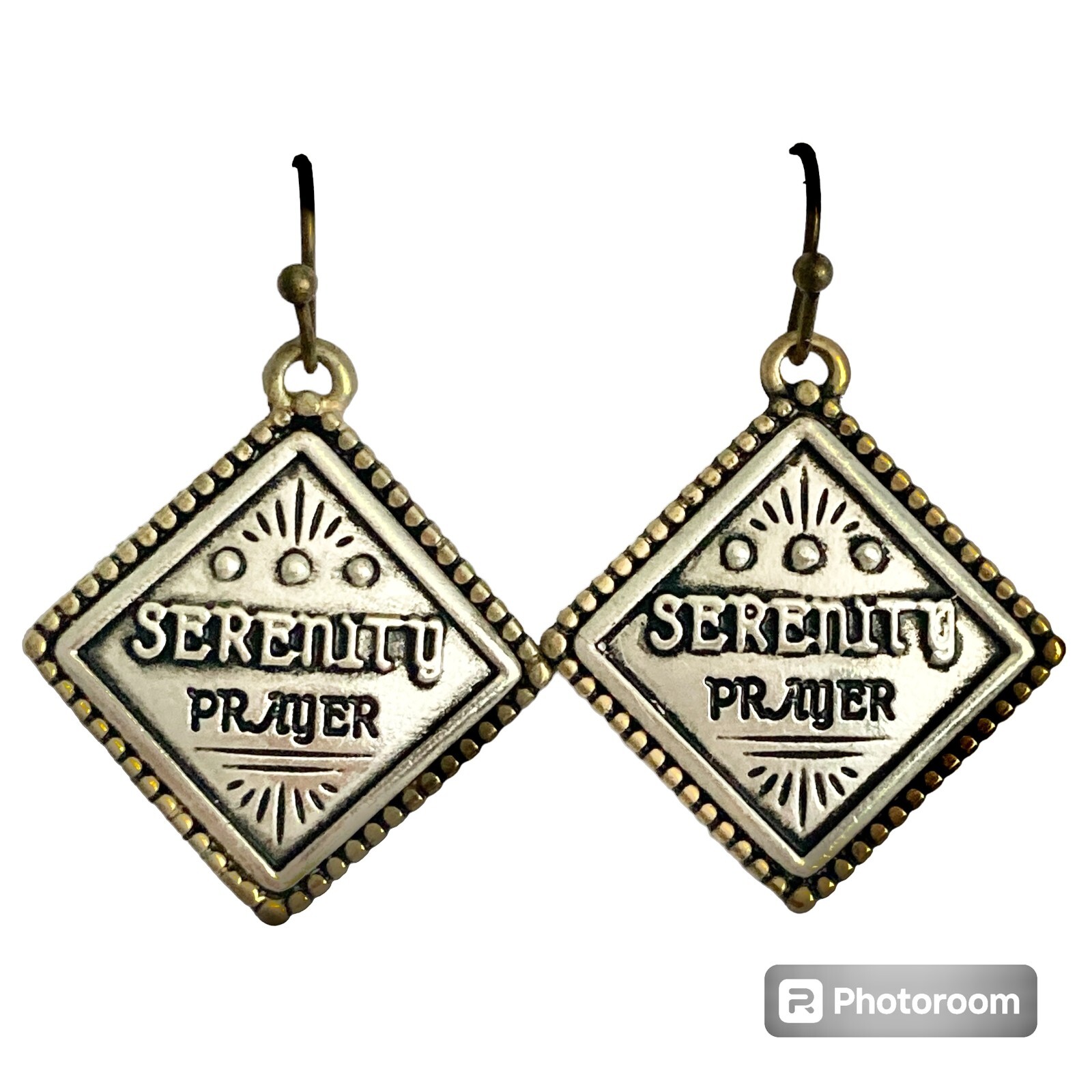 Serenity Prayer Earrings Silver Gold Tone AA NA Alcoholics Anonymous Dangle | eBay