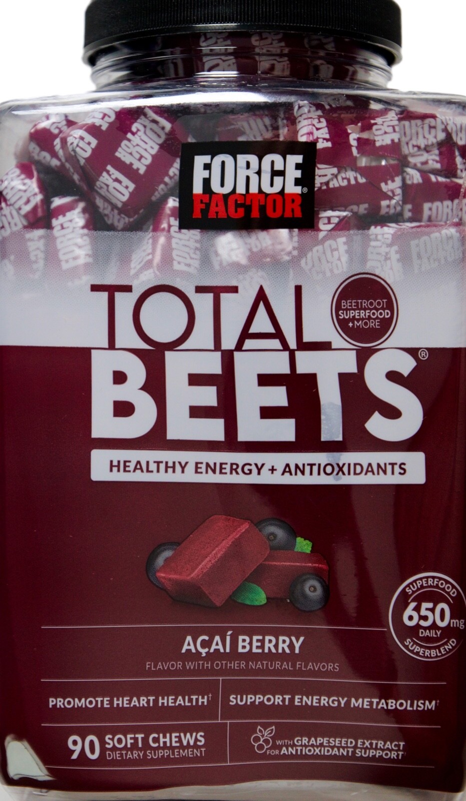 Force Factor Total Beets Acai Berry Flavor, 90 Soft Chews | eBay