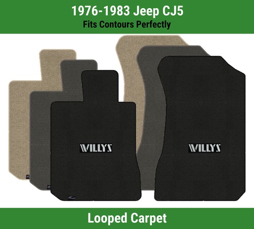 Lloyd Loop Front Mats for '76-83 CJ5 w/Silver on Black Wrangler Willys ...