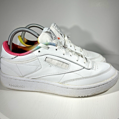 Reebok Club Mens Size 7 Casual Shoes White Leather Sneakers Classic ...